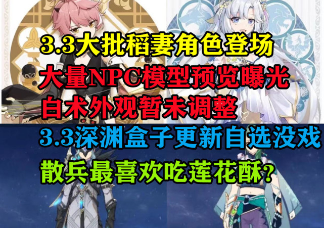 原神:大量npc模型曝光,白术外观未调整,3 3大批稻妻角色登场 Taptap