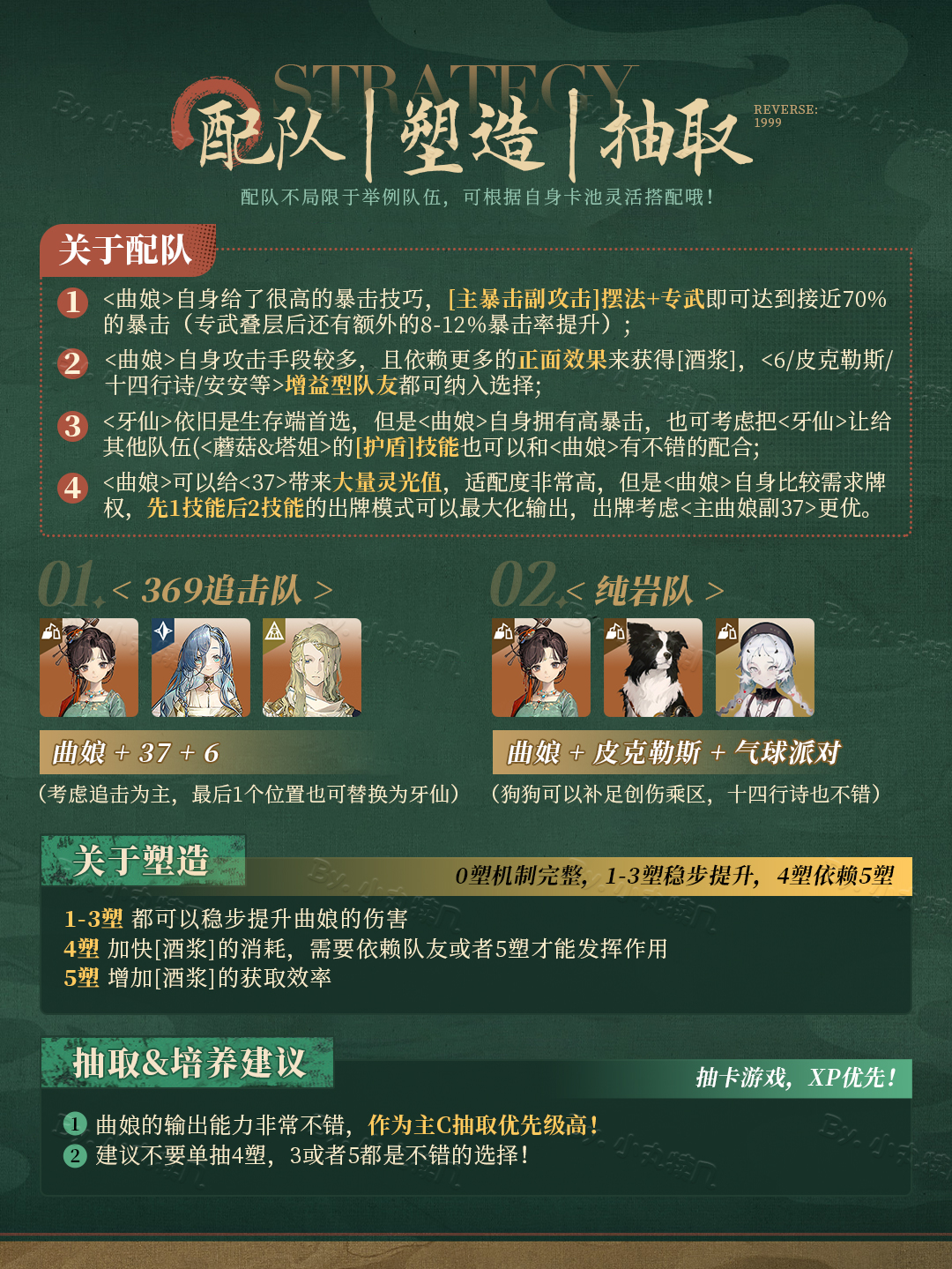 🍶『曲娘』角色养成攻略｜重返未来1999 - 重返未来：1999攻略 - TapTap 重返未来：1999论坛