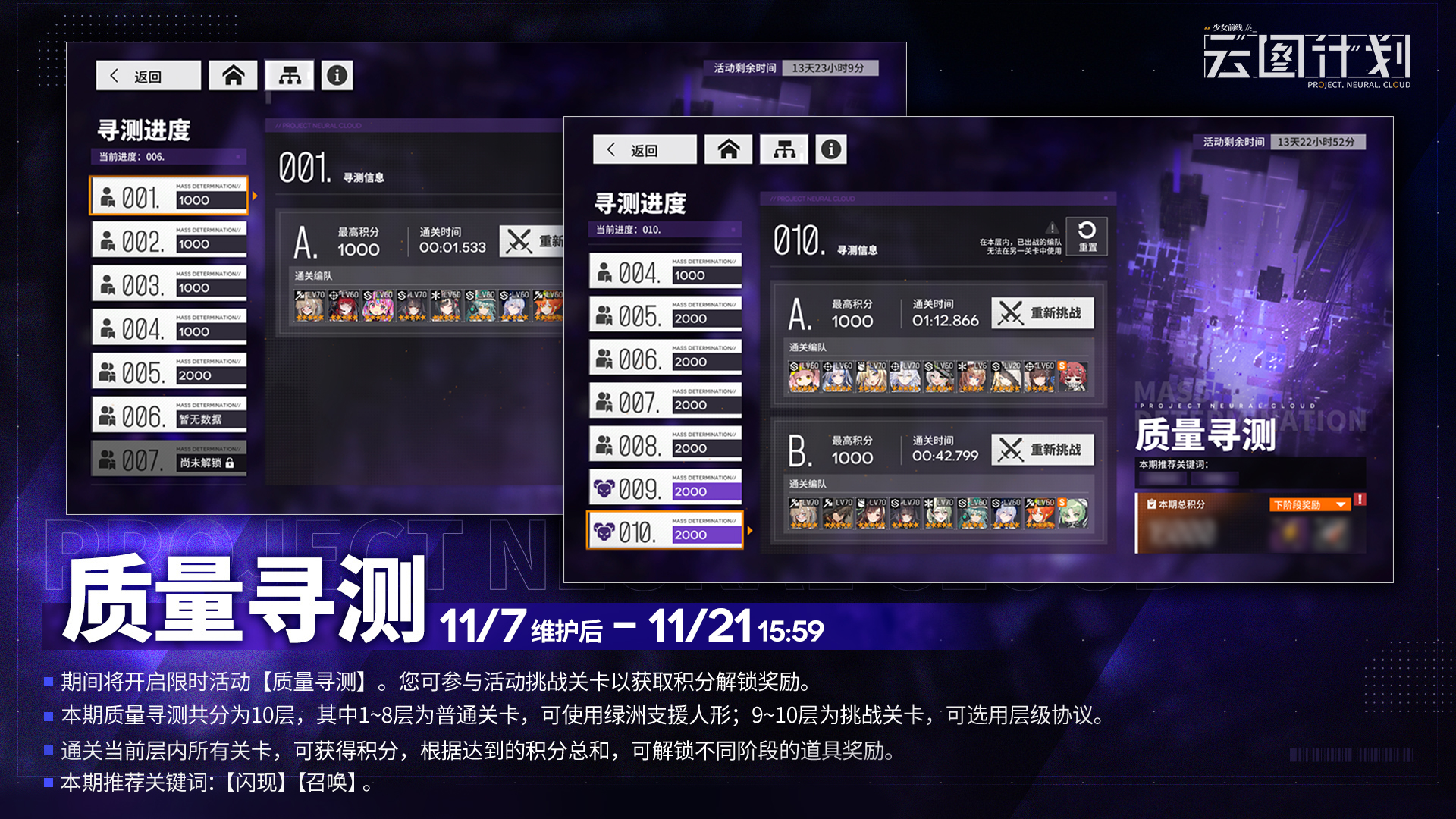 【质量寻测】活动限时开启 - 少女前线：云图计划综合讨论 - TapTap 少女前线：云图计划论坛