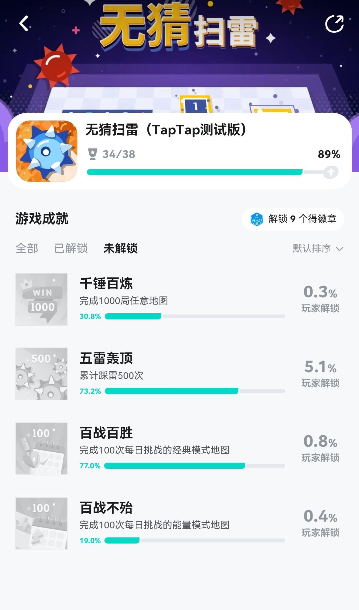 终于把好做的成就拿完了 - 无猜扫雷（TapTap测试版）综合讨论 - TapTap 无猜扫雷（TapTap测试版）论坛