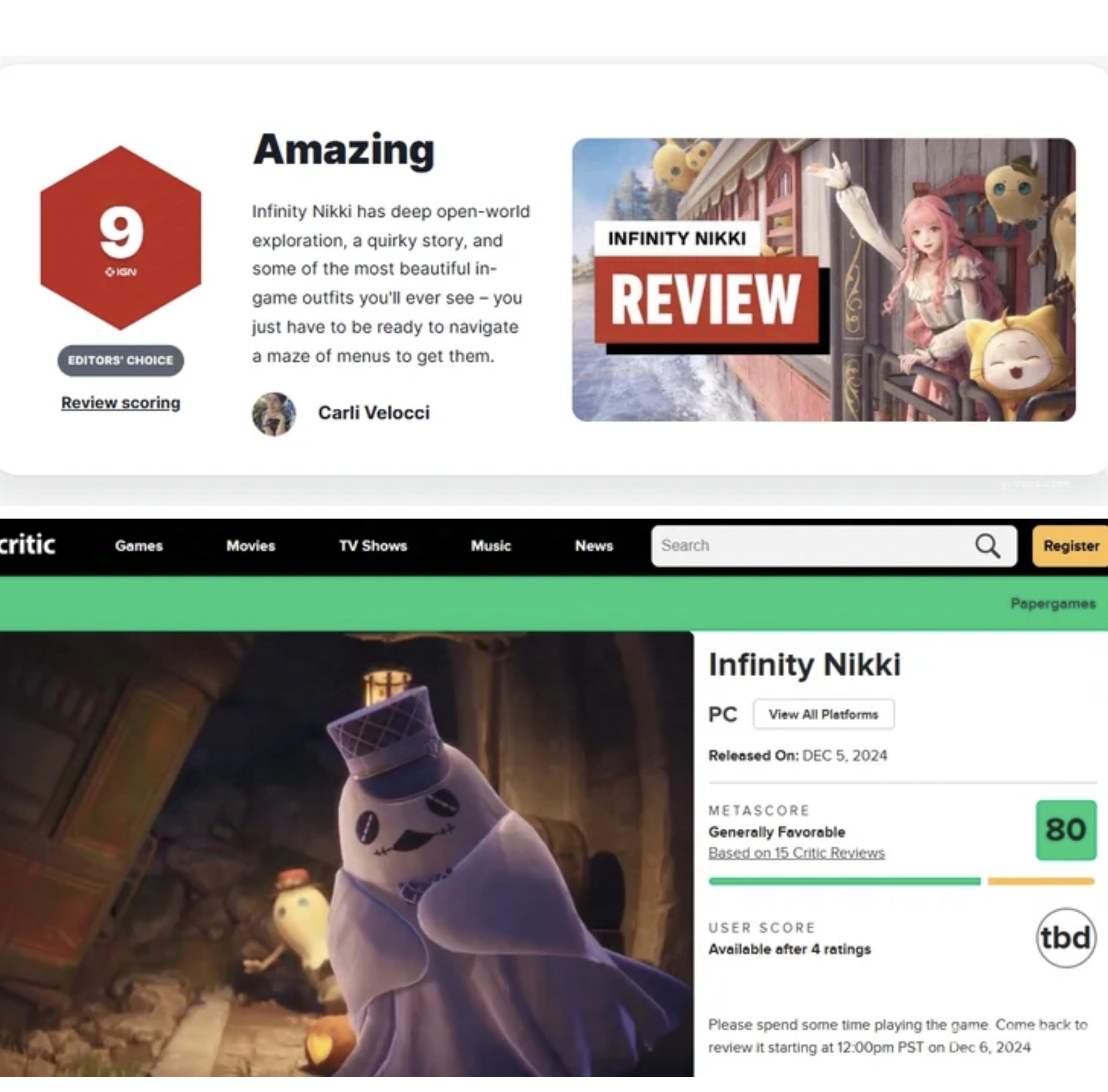 无限暖暖iGN评分：9分 - 无限暖暖综合讨论 - TapTap 无限暖暖论坛