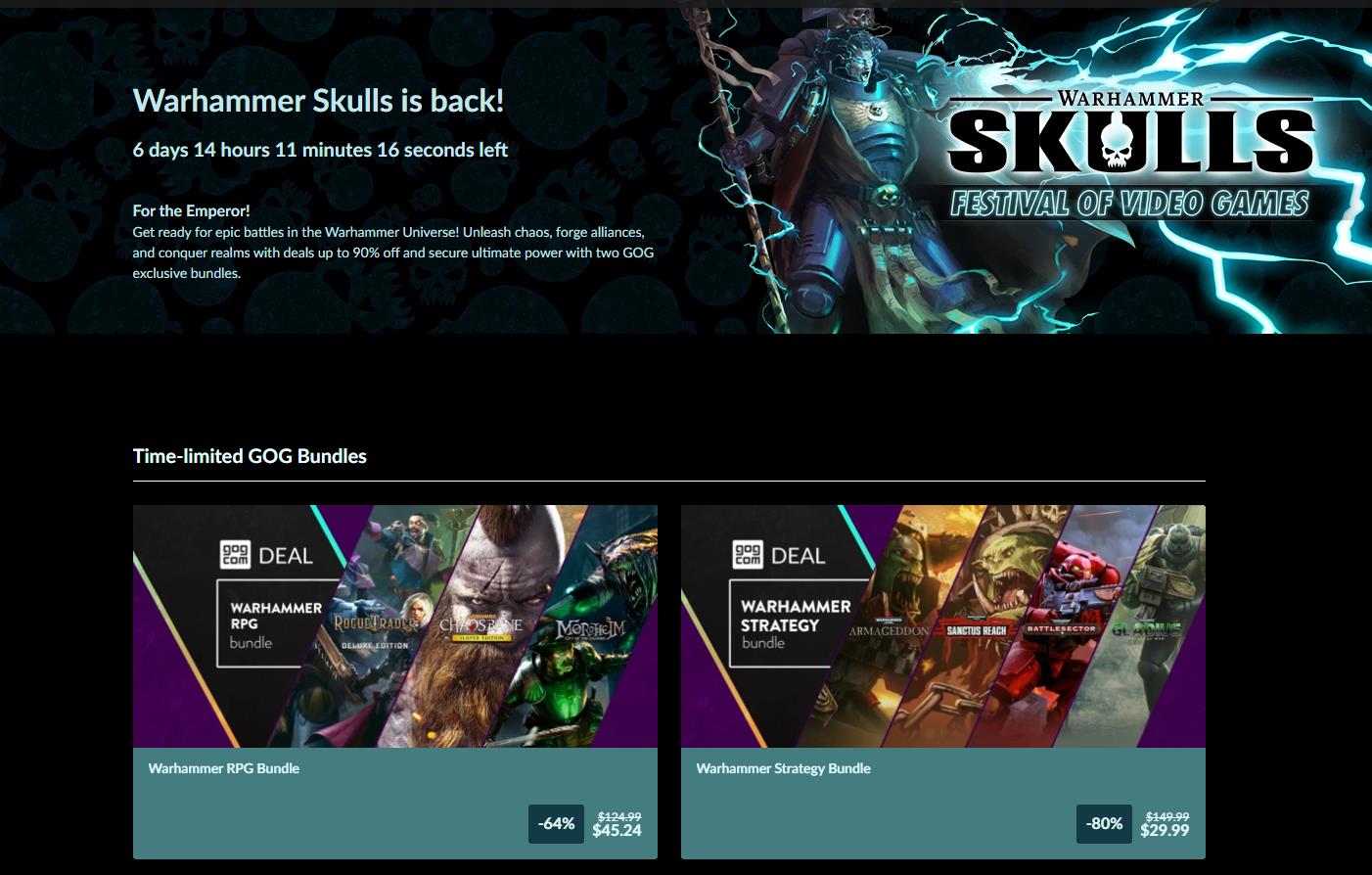 GOG平台“战锤颅骨节”活动进行中 免费赠送数字礼包 - 3DM游戏网的动态 - TapTap